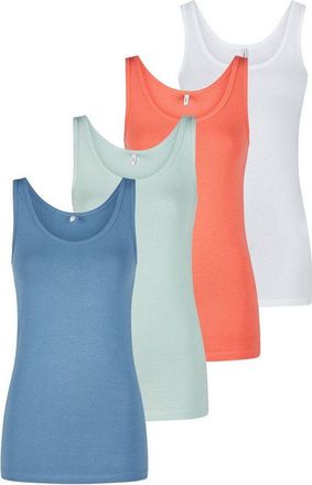 Only T-Shirt Damen Tank Top ONLLIVE LUV 4er Pack Slim Fit (Vorteilspack, 4-tlg) kurzarm Sommershirt mit Rundhalsausschnitt