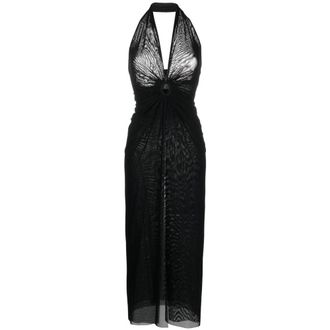 Fisico Halterneck Strandkleid - - Dresses - Damen - Schwarzk - M