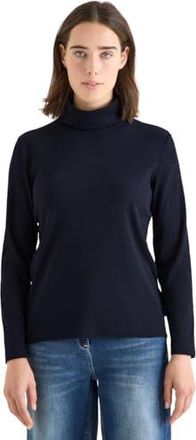 Cecil 3228443 T-Shirt à Manches Longues en Maille côtelée, Urban Dark Blue, XXL Femmes