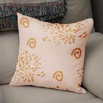 Bonamaison Le Jardin du Lin Kissen Zierkissenbezug Kissenbezug, Orange & Off White Dekoration, Weich Bequem, Für Zuhause Autos Büro Sofa Wohnzimmer Couch Schlafz