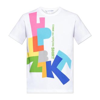 Comme Des Gar&ccedil;ons T-Shirt mit einem bunten Druck - - Tops - Herren - Wei&szlig; - M