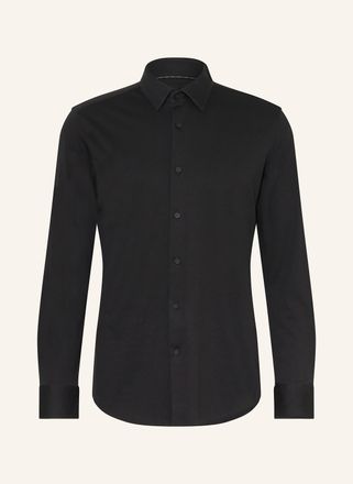 HUGO BOSS Jerseyhemd Hank Slim Fit schwarz
