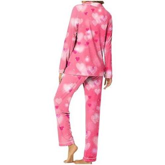 Generic 2026 Ensemble de pyjama pour femme pour la Saint-Valentin 2026 imprim&eacute; &agrave; manches longues pour la Saint-Valentin, rose, XXL