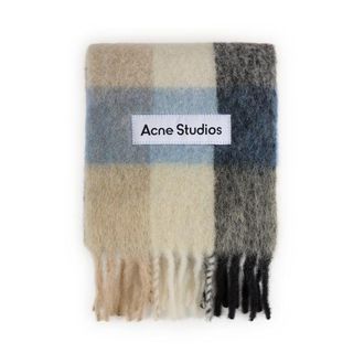 Acne Studios Echarpe &agrave; carreaux en laine m&eacute;lang&eacute;e