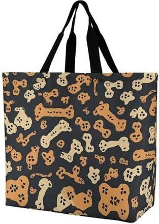 Generic Motif En Os De Chien Sac Courses Pliable Sacs De Courses Imperm&eacute;able Sac &Agrave; Bandouli&egrave;re Pour Plage Voyage Universit&eacute;