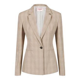 Iceberg Femme, Vestes, Beige, Taille: 36 FR Veste &agrave; Carreaux Crois&eacute;e