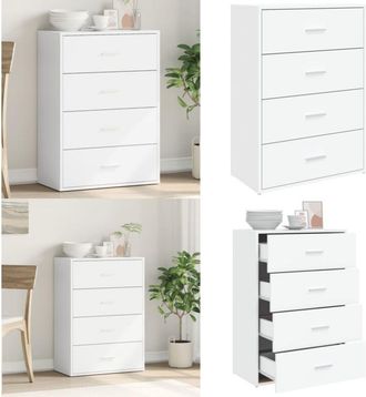 vidaXL Vidaxl - Buffet blanc 60x31x84 cm bois ding&eacute;nierie - Buffet Blanc - Meuble Rangement - Commode - Armoire Cuisine - Mobilier Salon - Home & Living
