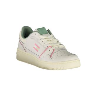 Tommy Hilfiger Color-Block Leather and Polyurethane Sneaker - White