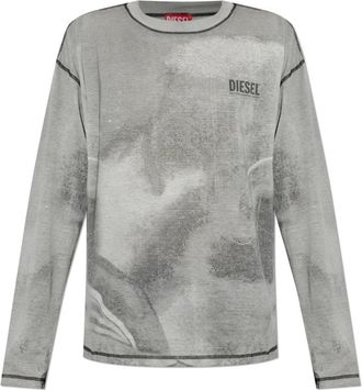 Diesel Homme, Tops, Gris, Taille: XS T-Boxt-Ls-Nc-V1 T-shirt &agrave; Manches Longues
