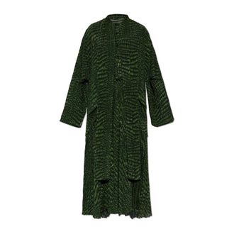 Balenciaga Plissiertes Kleid mit Animal-Print - - Dresses - Damen - Gr&uuml;n - XS