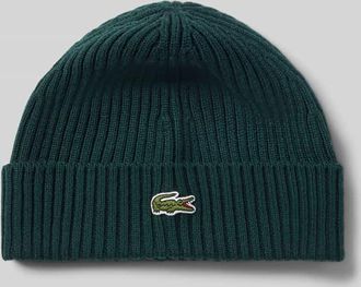 Lacoste M&uuml;tze aus Wolle mit Logo-Patch