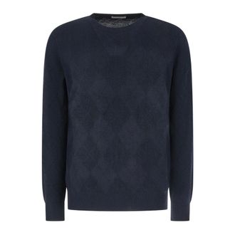 Ballantyne Rundhals-Strickware - - Knitwear - Herren - Blau - 2XL