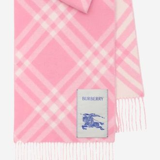 Burberry Cashmere Check Pattern Scarf - Pink
