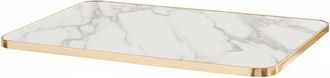 Oviala Plateau de table stratifi&eacute; 120 x 60 cm et bord aluminium marbre blanc