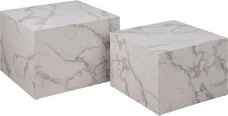 ebuy24 Ebuy24 - Dice Couchtisch Marmor 2 St&uuml;ck Dekor weiss