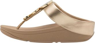 FitFlop Femme, Chaussures, Beige, Taille: 39 EU Sandales m&eacute;talliques beige Halo