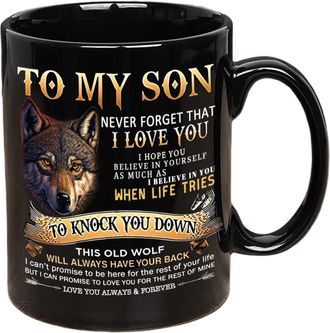 Generico Tasse f&uuml;r Sohn, 330 ml, klassisches K&uuml;chenutensil aus Keramik, Kaffeetasse f&uuml;r Familie, f&uuml;r Haus, Terrasse, Balkon, Garten, Park, Outdoor, Picknick, C