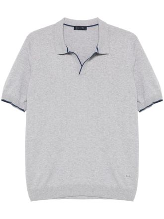 Fay T-Shirt mit Poloshirtkragen - Grau