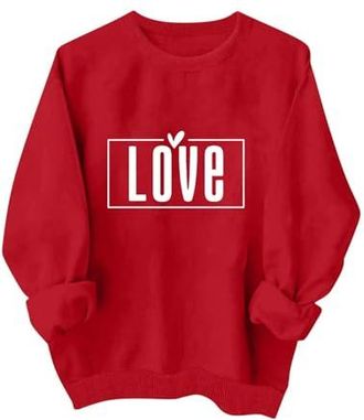 Generic Veste polaire sans femme - Sweat-shirt rouge avec motif coeur - Coupe ample - Manches longues - Col rond - Pull &agrave; capuche - Haut de f&ecirc;te, Marine, 3XL