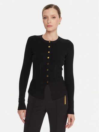 Elisabetta Franchi Strickjacke MK-49S-57E2 Schwarz Slim Fit