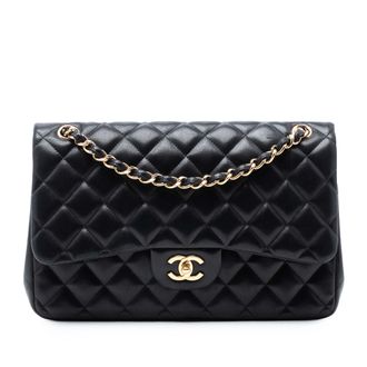 Chanel Black Jumbo Classic Lambskin Double Flap