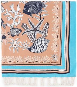 Inou&iuml; Editions Fouta Neptune imprim&eacute;e en coton