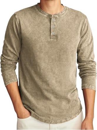 Generic Polo r&eacute;tro vintage &agrave; coupe classique pour homme, v&ecirc;tement de travail d&eacute;contract&eacute;, chemise l&eacute;g&egrave;re et respirante, tunique de vacances, kaki, 4XL