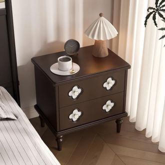 Generic Vintage Nachttisch Mit Tiefen Schubladen, Schlafzimmer Beistelltisch, Moderner Nachtschrank Für Schlafzimmer, Wohnzimmer, Schrank, Büro(Walnut,40cm)