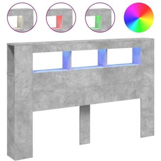 vidaXL LED-Kopfteil Betongrau 160x18,5x103,5 cm Holzwerkstoff Vidaxl