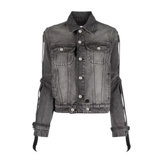 Courr&egrave;ges Denimjacke mit Riemen - - Jackets - Damen - Grau - XS