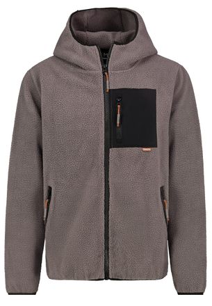 Sublevel Herren Teddy Fleecejacke mit Kapuze middle-grey XXL