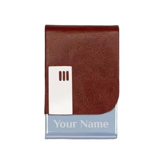 Generic Porte-cartes personnalis&eacute; en cuir synth&eacute;tique et acier pour cartes de visite, cartes de d&eacute;bit, cadeau de Nouvel An pour bureau, cadeau dentreprise Diw