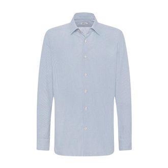 Kiton Gestreiftes Baumwollhemd - - Shirts - Herren - Blau - L