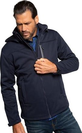 JP1880 Jusquau 8XL, Veste Softshell, Veste Technique &agrave; Capuche & Fermeture &eacute;clair, Coupe-Vent et Hydrofuge, Doublure Marine fonc&eacute; 7XL 714279730-7XL