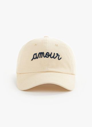 Maison Labiche Casquette Beaumont Amour en velours c&ocirc;tel&eacute;