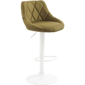 Clp Tabouret de bar Lazio en Tissu Hauteur r&eacute;glable si&egrave;ge pivotant Vert Blanc