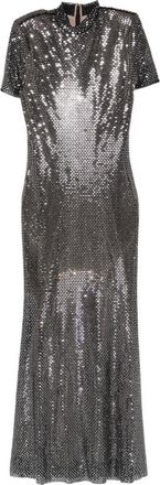 Self Portrait Embellished Short-sleeve Midi Dress