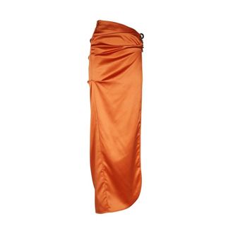 GCDS Eleganter langer Rock mit Seitenschlitz - - Skirts - Damen - Orange - S