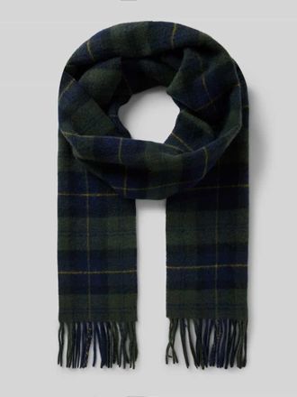 Barbour Schal aus Lammwolle mit Fransenabschluss