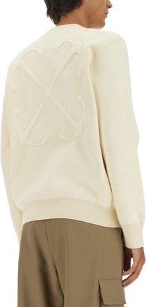 Off-white Logo-Print Cotton Sweatshirt - White