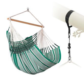 la siesta Habana Baumwoll H&auml;ngesessel & Baum- & Pfosten-Befestigung - H&auml;ngesessel f&uuml;r Indoor Outdoor Schlafzimmer, Sitz H&auml;ngeschaukel f&uuml;r Garten, Gro&szlig; H&auml;ngesess