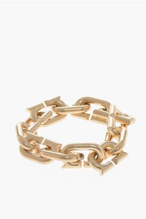 Ferragamo Gold Finished MAXI CHAIN Bracelet Gr&ouml;&szlig;e Unica