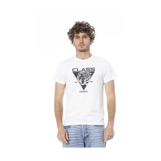 Cavalli White Cotton T-Shirt - - Tops - Herren - Wei&szlig; - L