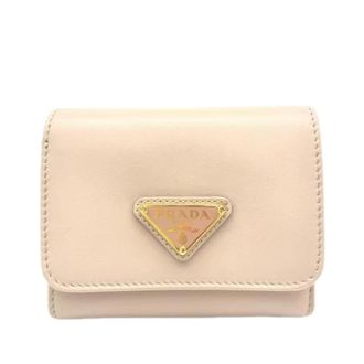 Prada Portefeuille Tri-fold Pre-owned - Femme - Pre-owned - Beige - Taille: ONE Size