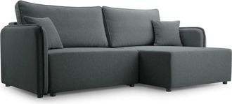 Selsey Kassian - Ecksofa mit Schlaffunktion und Bettkasten, grau, rechts - Selsey