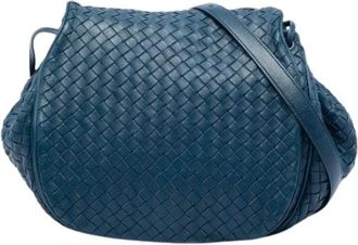 Bottega Veneta Pre-owned Sac bandouli&egrave;re tress&eacute; en nappa - Femme - Pre-owned - Bleu - Taille: ONE Size