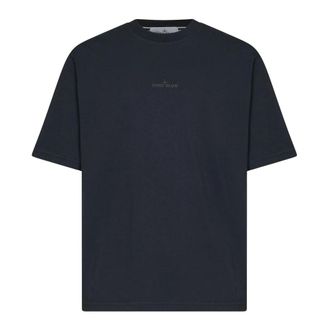 Stone Island T-shirt en coton - Homme - Tops - Bleu - Taille: XL