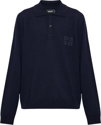Dsquared2 Langarm-Wollpolo - - Tops - Herren - Blau - M