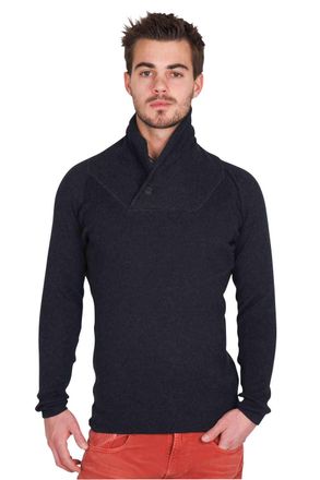 G-Star Herren Sweaters nw st sh cl l/s, Schalkragen,Uni - Blau - Bleu (Mazarine Bl Htr) - X-Small (Herstellergr&ouml;&szlig;e: XS)