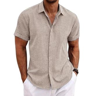 Generic Chemise extensible infroissable et infroissable, gris clair, XXL